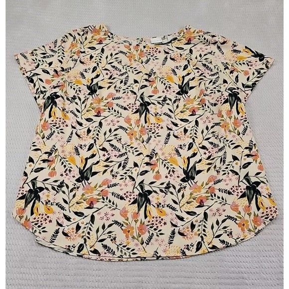 Ava & Viv | Tops | Ava Viv Shirt Womens 3x Floral Print Blouse Short ...